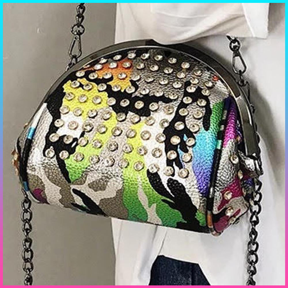 Vibrant Multi-Color Diamond Camouflage Print Purse! – Beauty Innate